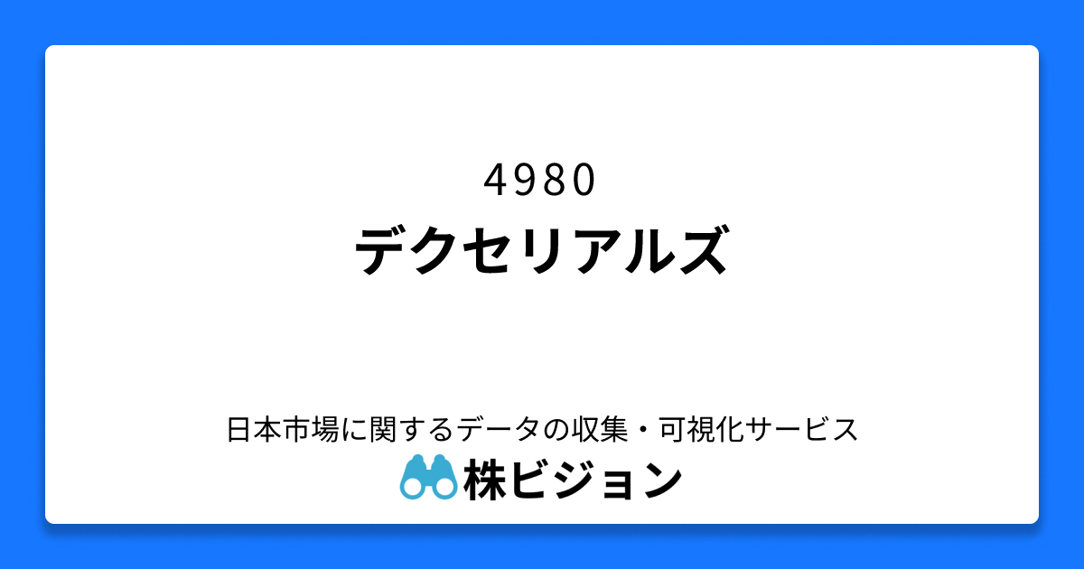 4980: デクセリアルズ | 株ビジョン